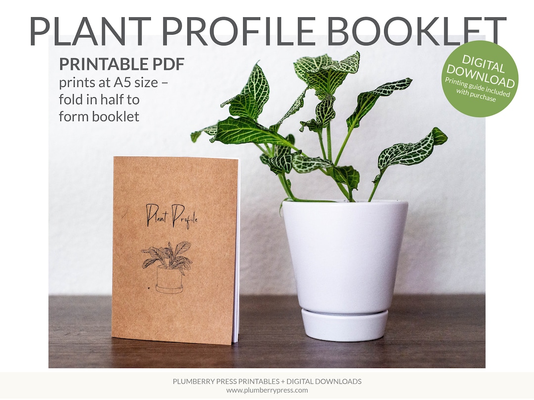 Plant Profile Booklet: Printable Plant Care Guide (PDF) - Etsy