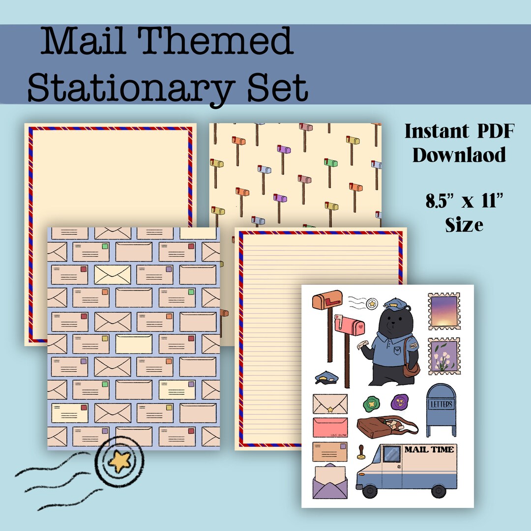 Mail Themed Stationery Set - Etsy