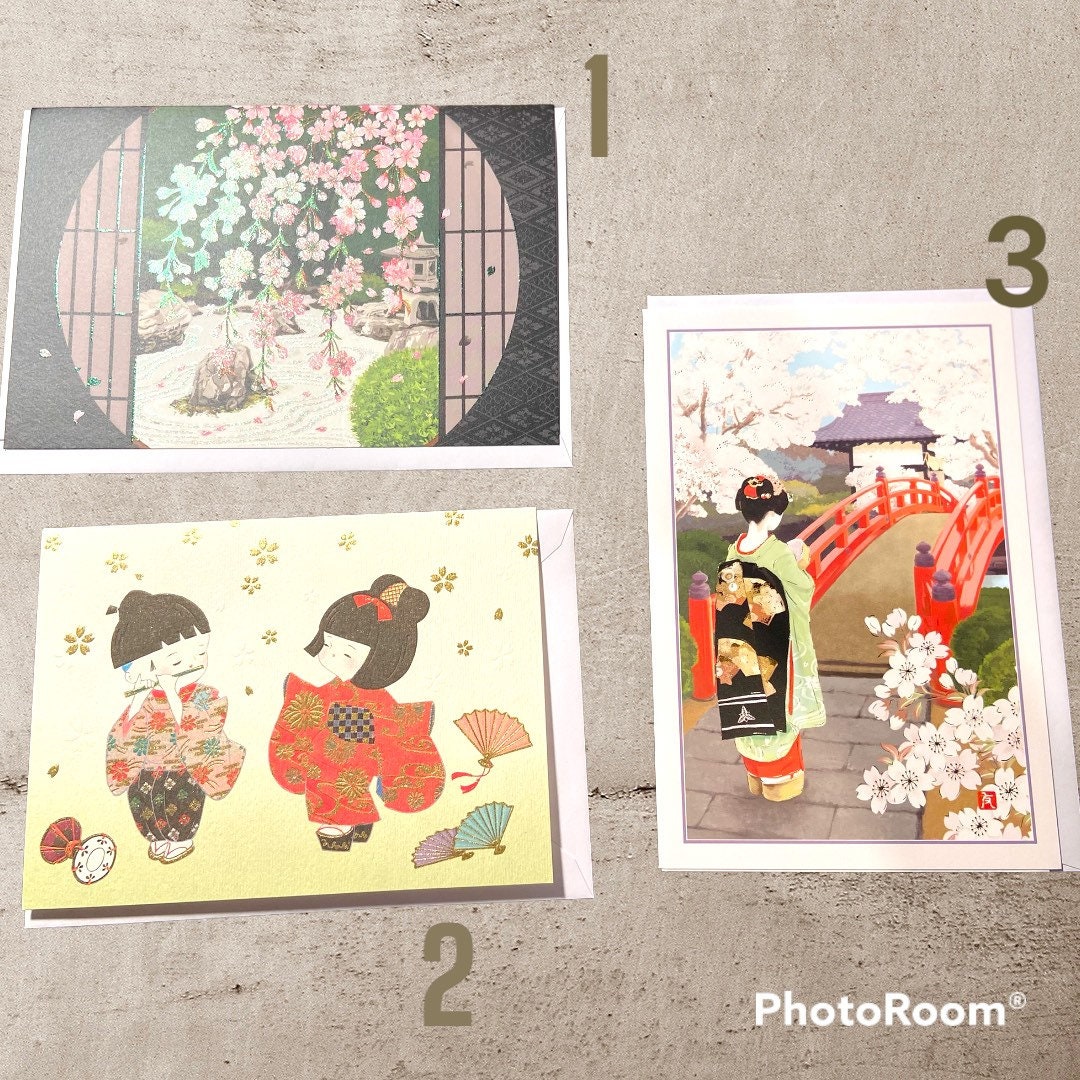 Blank Japanese Greeting Card • Gold Floral • Blank Cards • Japanese ...