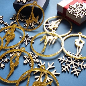Set of 9 Pole Dance Christmas Ornaments, Glitter Pole Dance Decorations ...