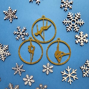 Set of 9 Pole Dance Christmas Ornaments, Glitter Pole Dance Decorations ...