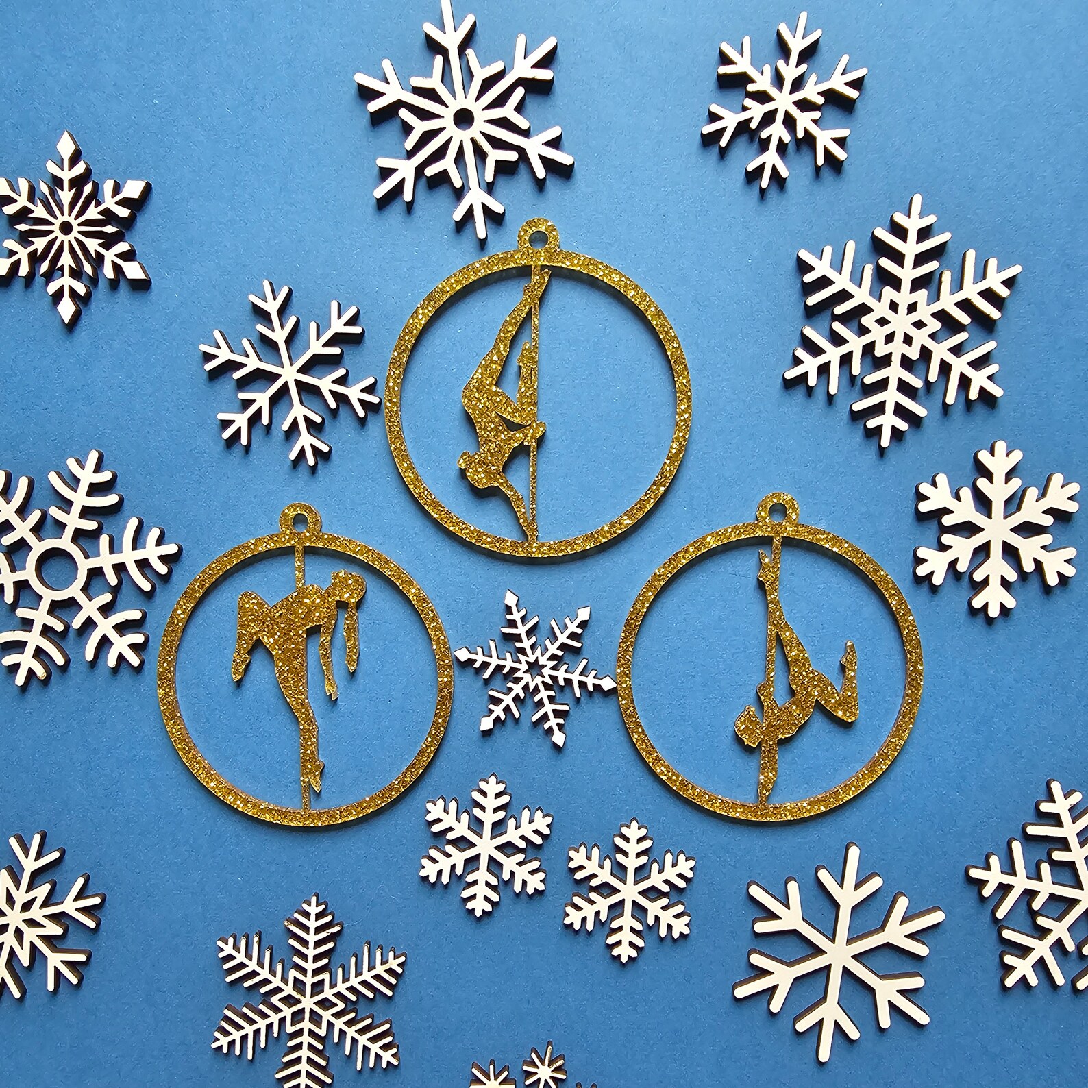 Set of 9 Pole Dance Christmas Ornaments, Glitter Pole Dance Decorations ...