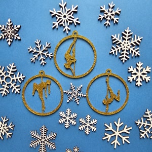 Set of 9 Pole Dance Christmas Ornaments, Glitter Pole Dance Decorations ...