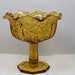 Vintage L.E. Smith Glass Heritage Quintec Amber Compote Candy Dish ...