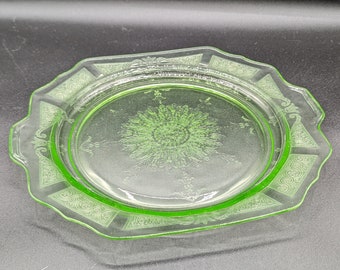 Anchor Hocking Princess Pattern Green Uranium Depression Glass Sugar ...