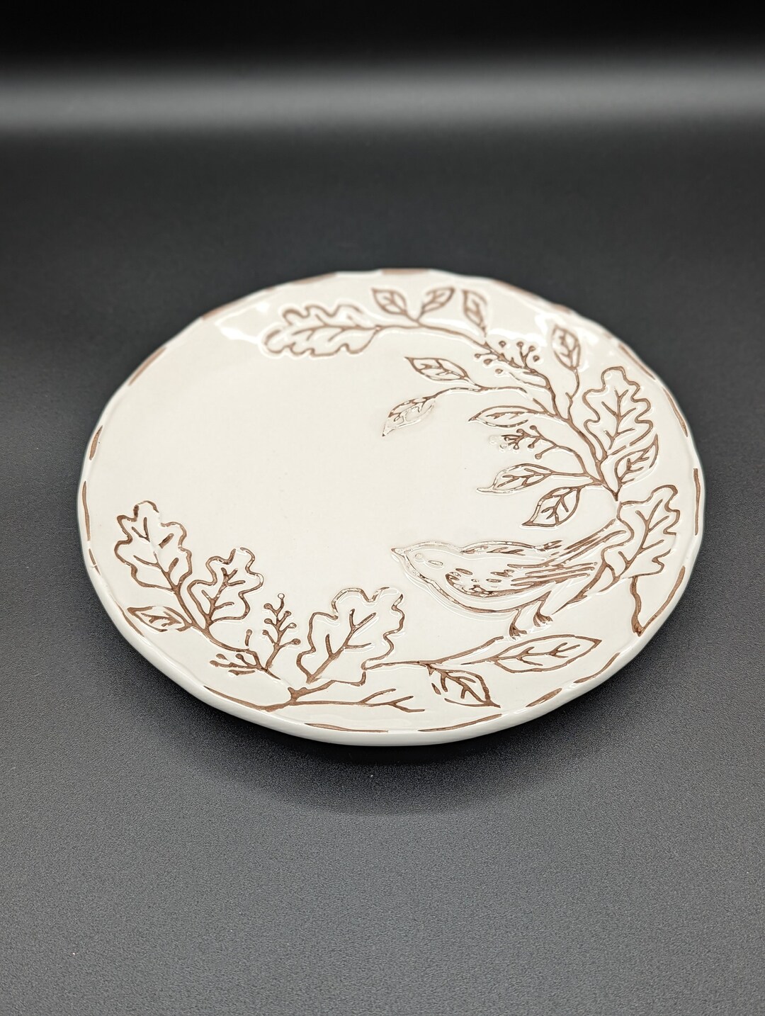 Certified International Susan Winget 9” Embossed Bird on A Limb ...