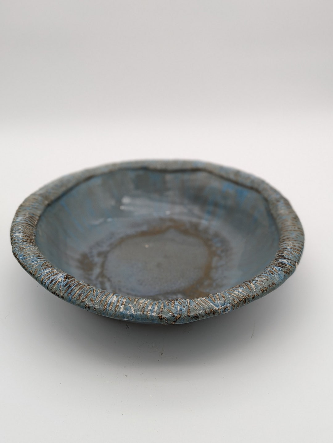 Unique Blue Studio Pottery Bowl Signed - Etsy