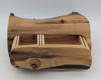 Amish Made Cedar Log Jewelry Box With Secret Drawer - Etsy