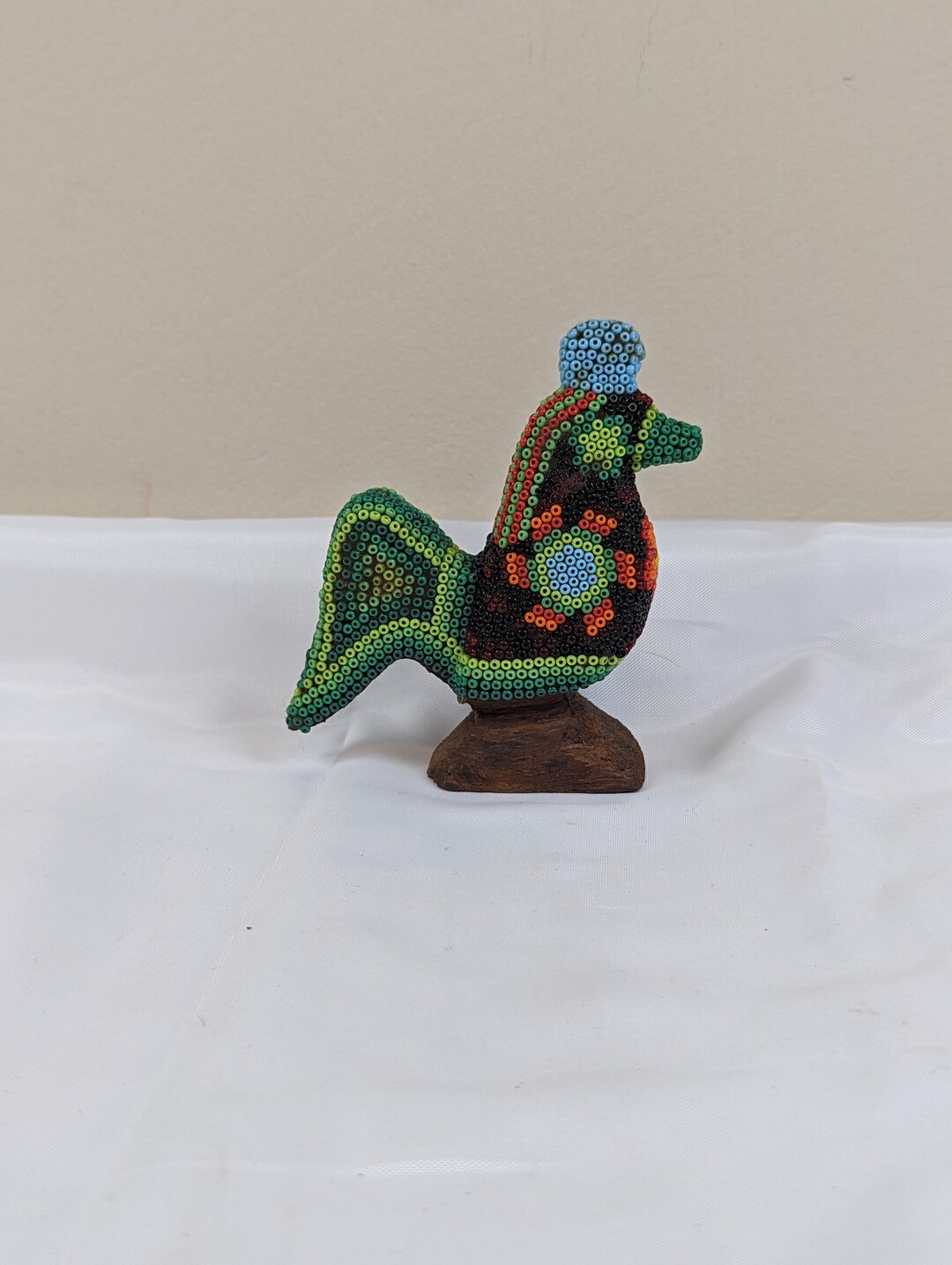 Huichol Wooden Art Bird With Flower Patterns Made in Out of Beads - Etsy