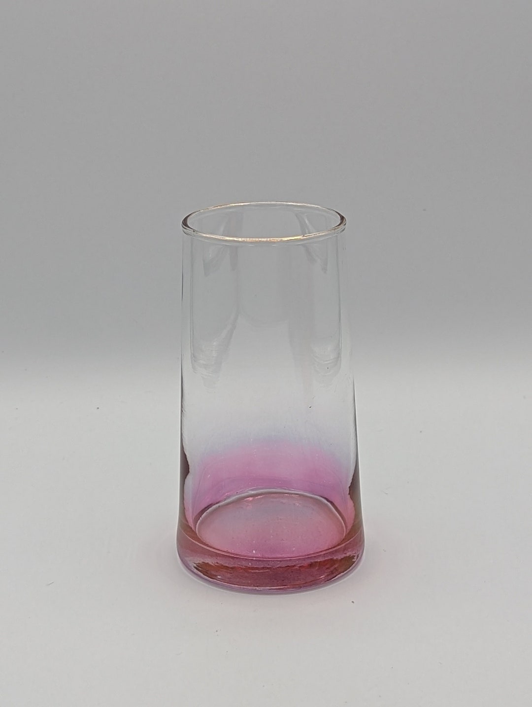 Vintage Drinking Glass Pink Luster Iridescent 10 Oz Tumbler - Etsy