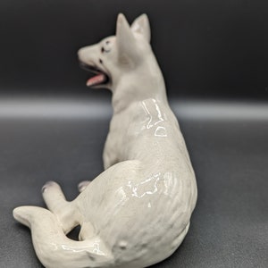 Vintage Ceramic White Shepherd Dog Figurine - Etsy