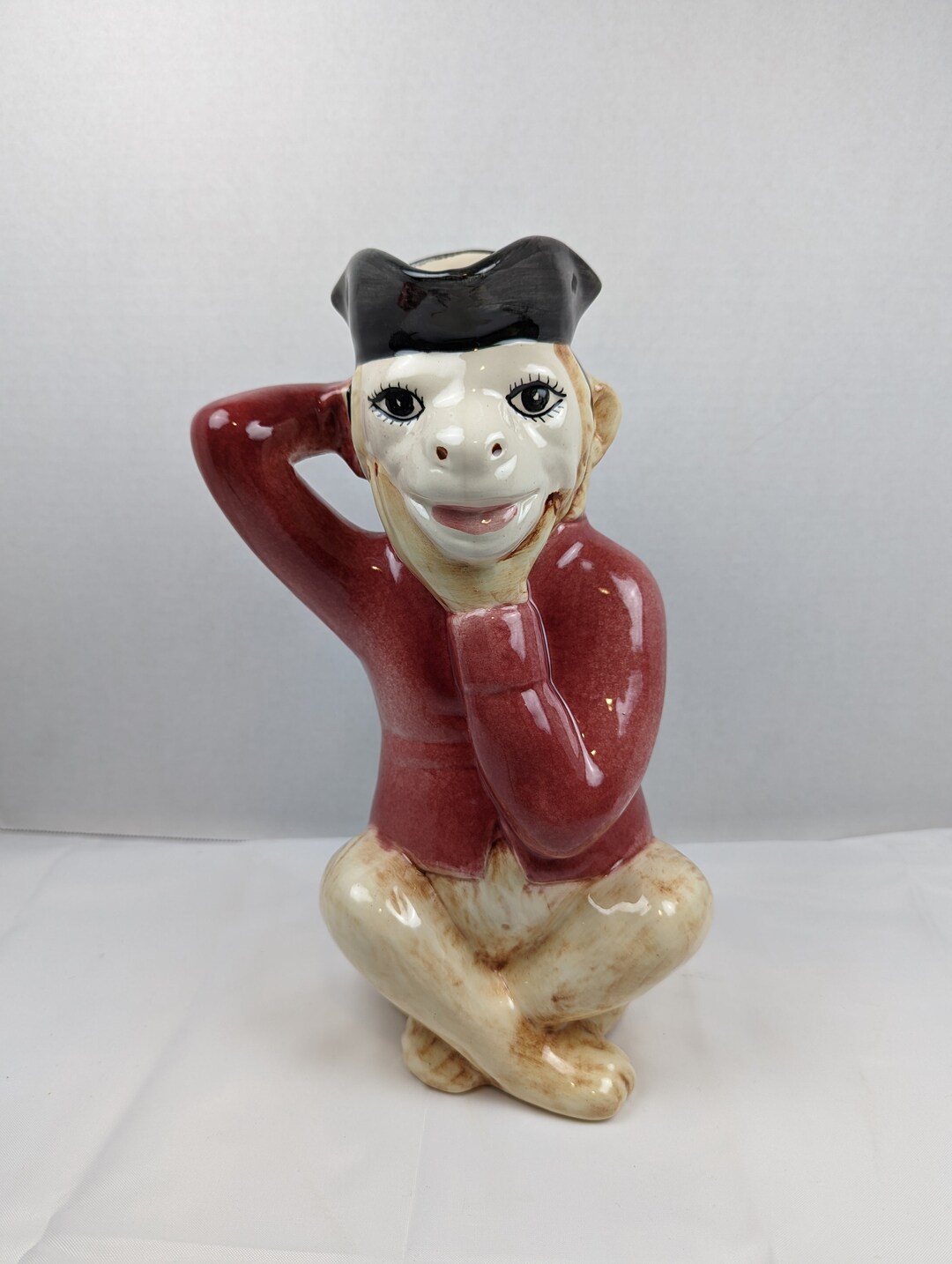Rare OLFAIRE Portugal Majolica Ceramic Monkey Pitcher 11" Tall - Etsy