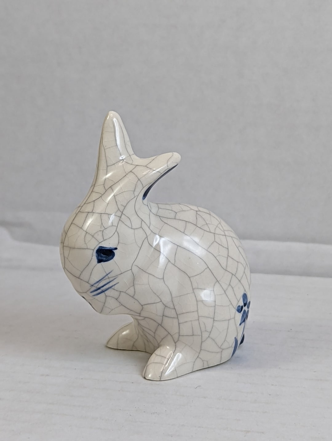 Dedham Pottery Rabbit, Potting Shed Crackle Glaze Bunny Rabbit Figurine ...