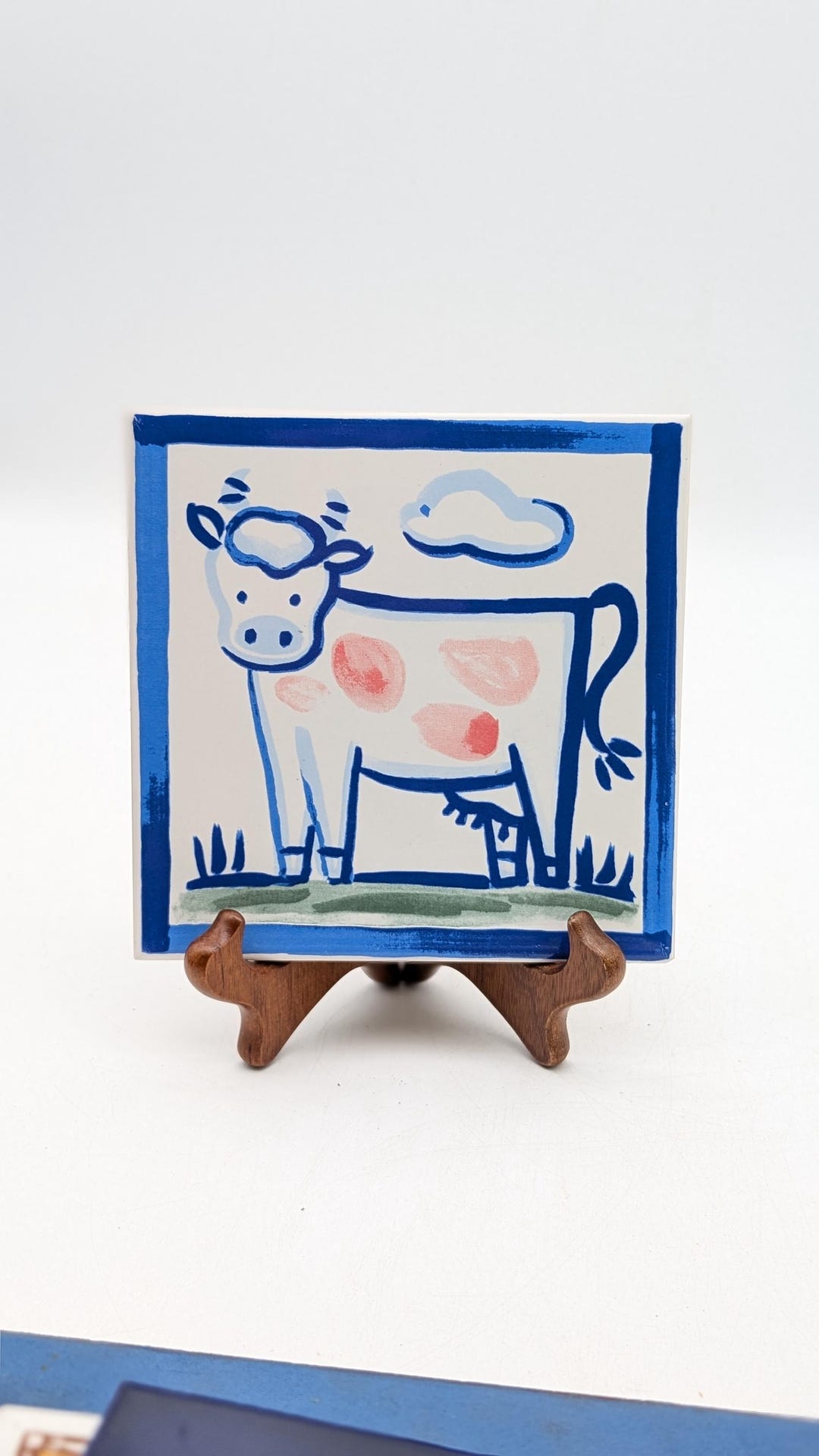 M A Hadley Style Cow Tile Trivit - Etsy