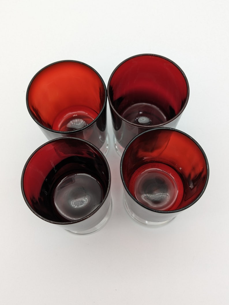 4 Ruby Red Luminarc Verrerie D'arques France Glasses - Etsy