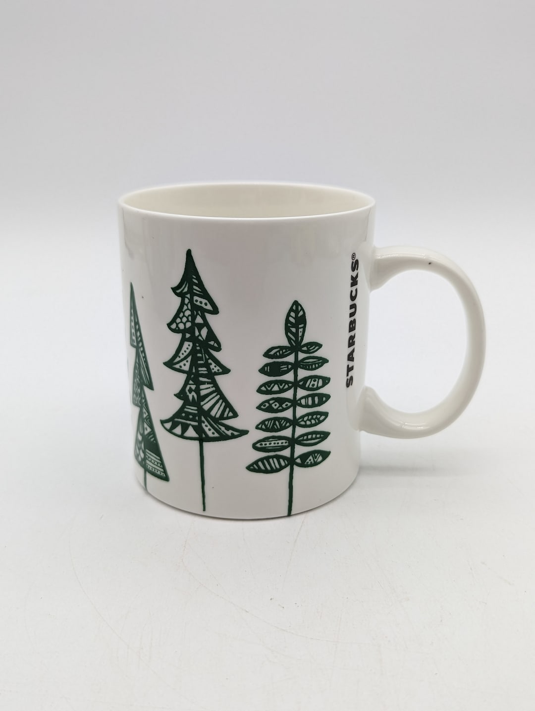 Starbucks Pine Trees Green White Coffee Mug - Etsy
