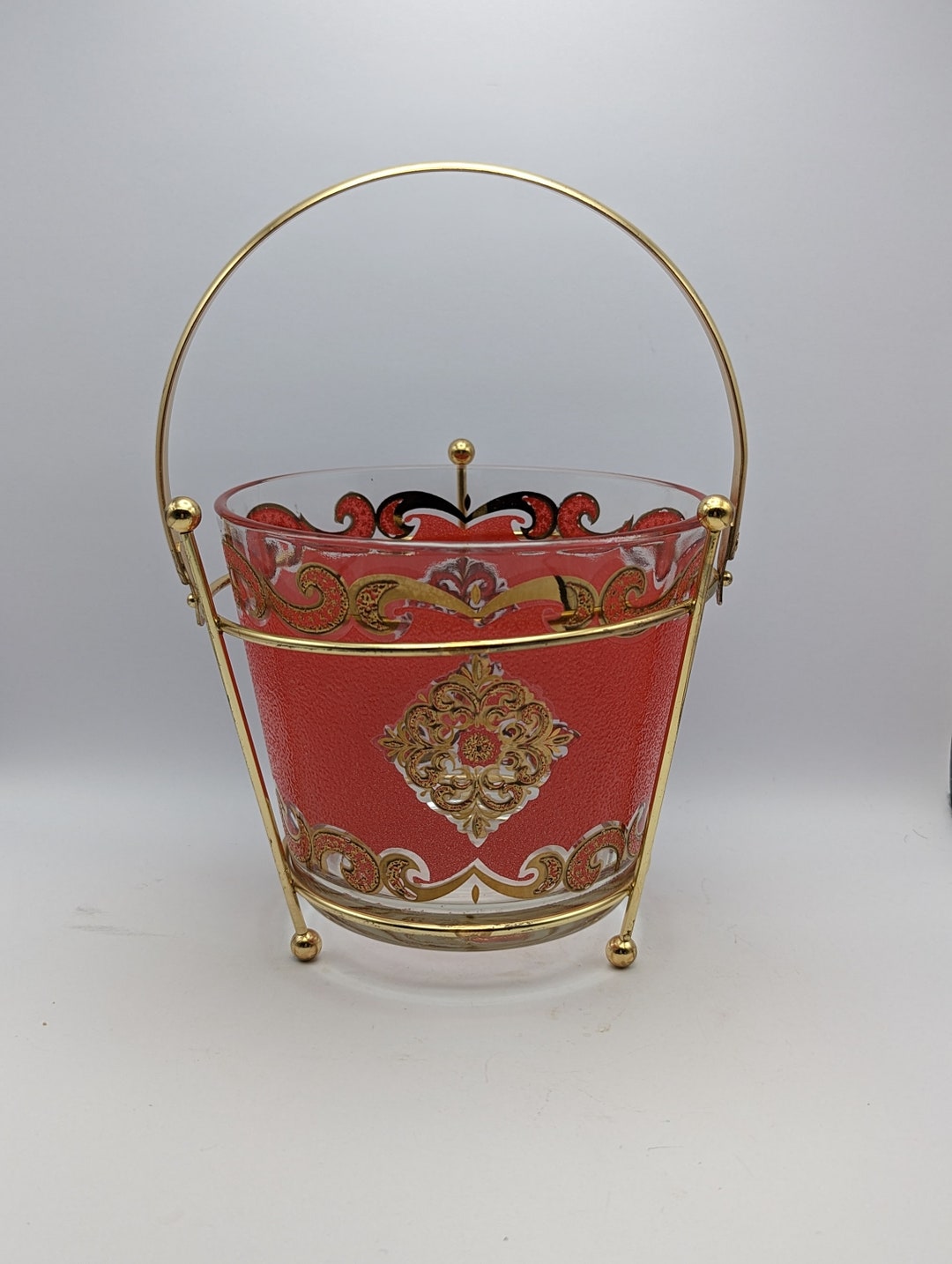 Vintage Starlyte Glass Ice Bucket and Holder Mid Century Modern MCM ...