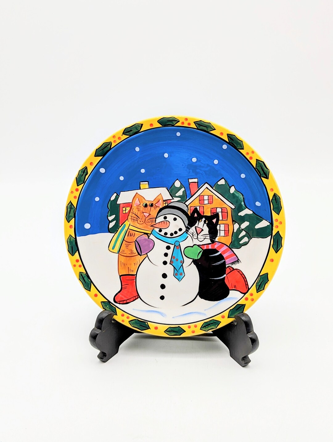 Catzilla Candace Reiter 2001 Christmas Winter Holiday Cat Snowman ...