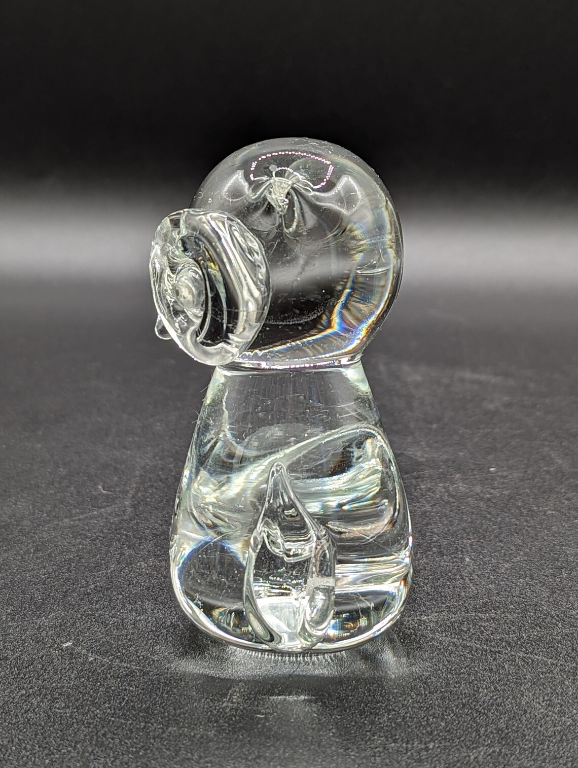 Super Cute Vintage Paperweight Clear Art Glass Owl With Big Eyes - Etsy