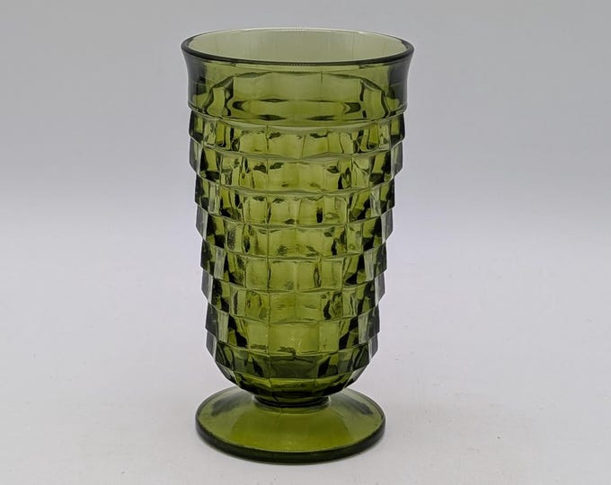 Vintage Colony Whitehall Green Iced Tea Glass 6" Footed Block Design - Etsy
