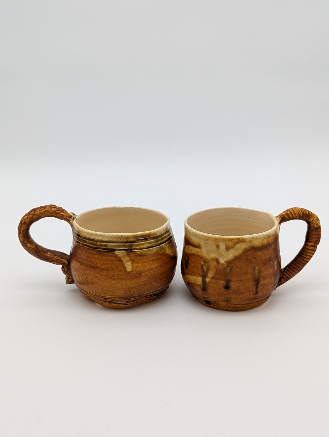 Pair of Super Funky Studio Pottery Mugs Signed Noble - Etsy