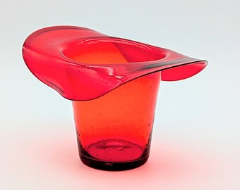 Vintage BLENKO Mid Century Modern Art Glass Cowboy Hat Bowl Ice Bucket ...