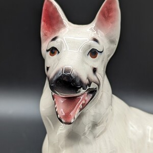 Vintage Ceramic White Shepherd Dog Figurine - Etsy
