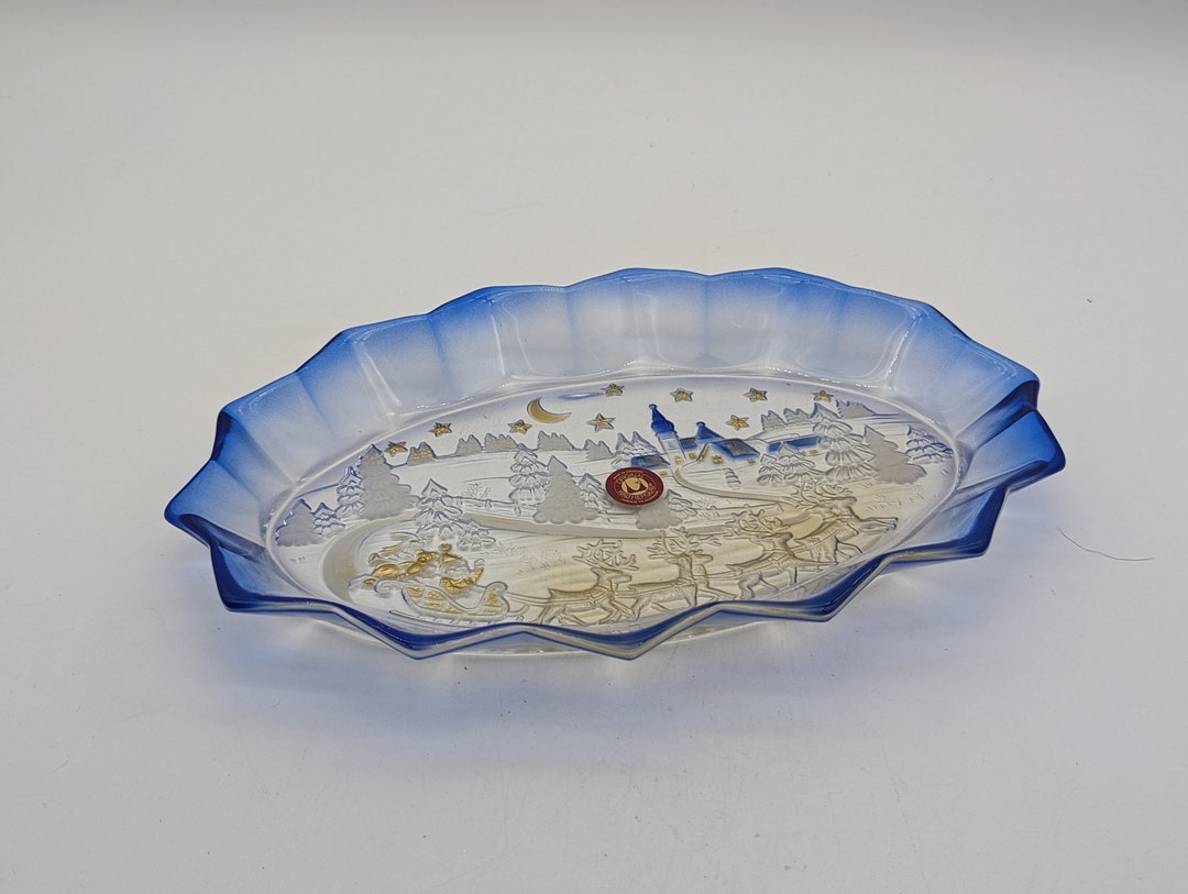Original Walther Glas Christmas Fluted Tray Colored - Etsy