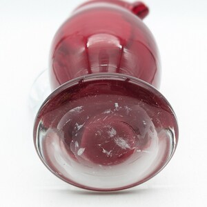 Hand Blown Ruby Red Glass Pitcher Clear Base and Applied Handle - Etsy