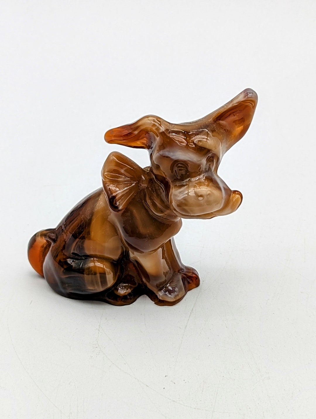 Vintage Dog Figurine Caramel Slag End of Day Glass by Imperial IG - Etsy
