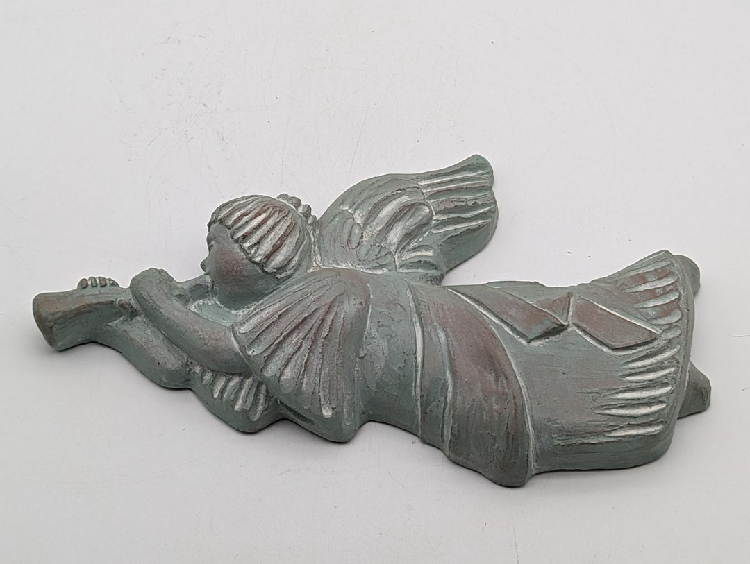 Isabel Bloom Angel Playing Horn Wall Hanging 1986 Signed Concrete ...