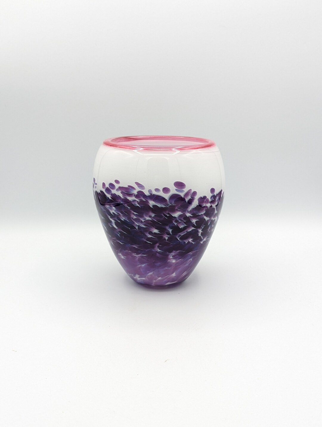 Signed Robert Rynearson Art Glass Vase, Purple Mottled Design - Etsy