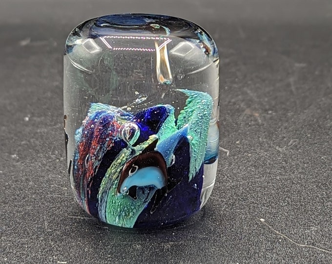 Art Glass Fish Aquarium Paperweight Cube Cylinder Ocean - Etsy