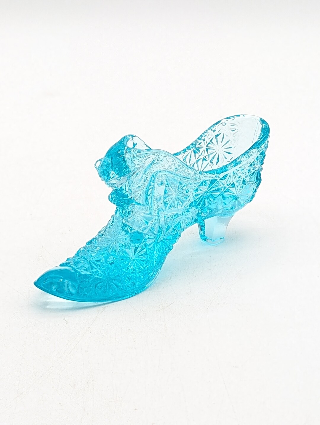 Vintage Fenton Blue Aqua Glass Shoe Daisy & Button Cat Head Slipper - Etsy