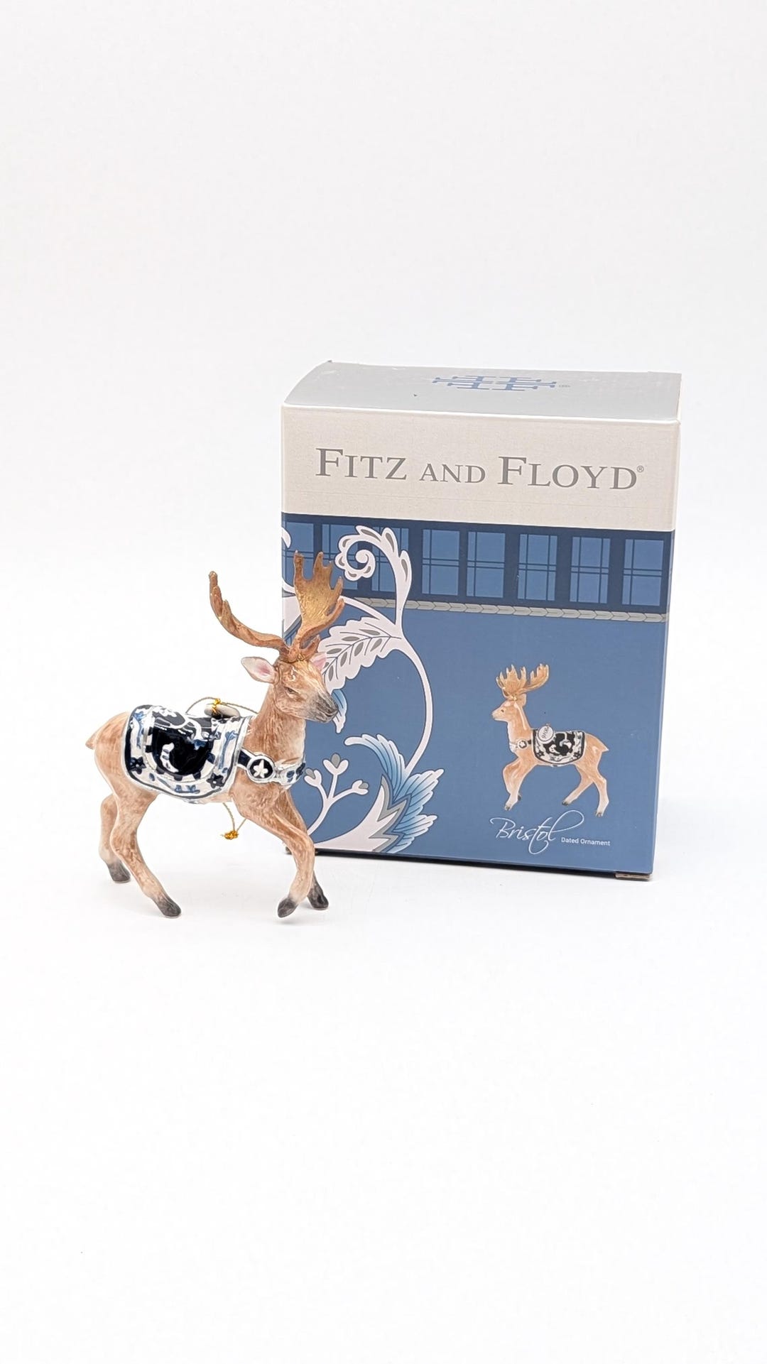 Fitz and Floyd Bristol Holiday Deer Ornament Original Box - Etsy