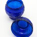 Vintage Cobalt Blue Candy Canister Jar Fruit Motif - Etsy