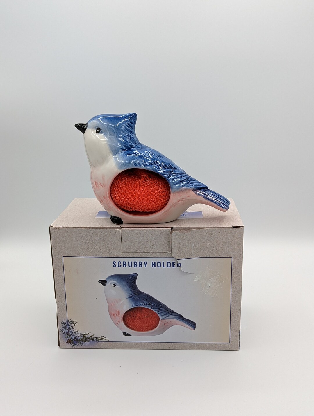 Cracker Barrel Scrubby Holder Blue Jay Bird Susan Wingert Figurine - Etsy