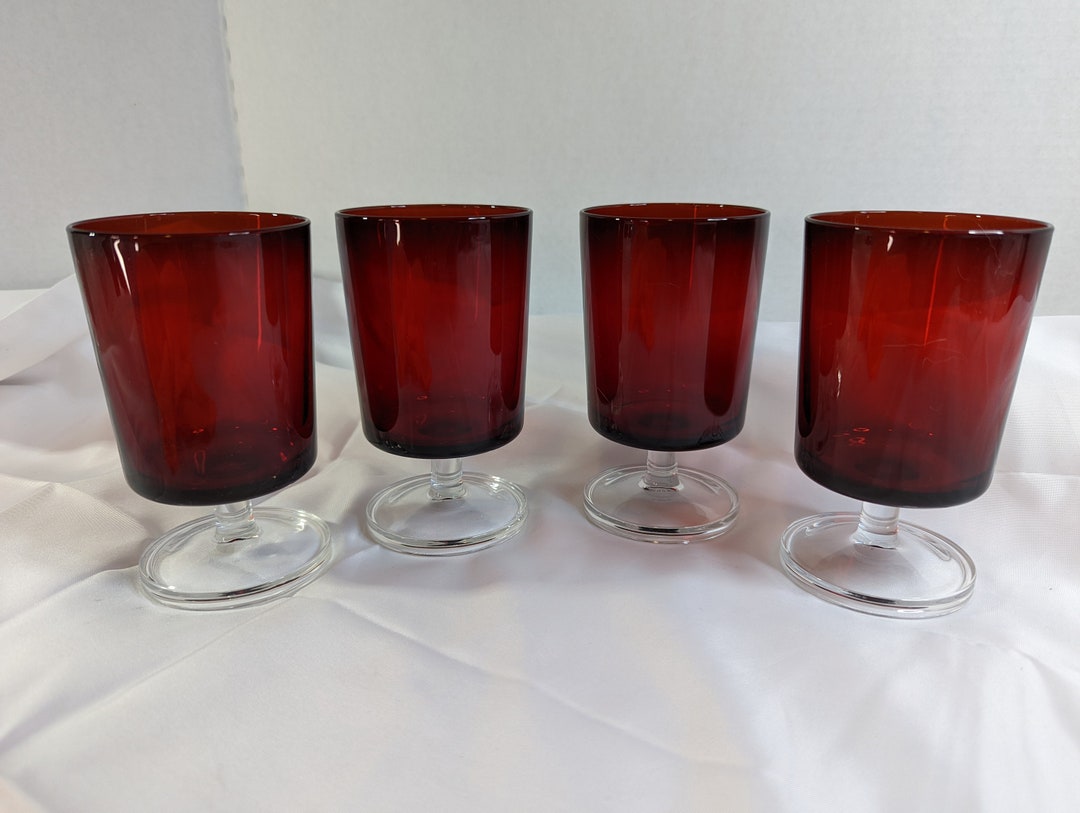 4 Ruby Red Luminarc Verrerie D'arques France - Etsy