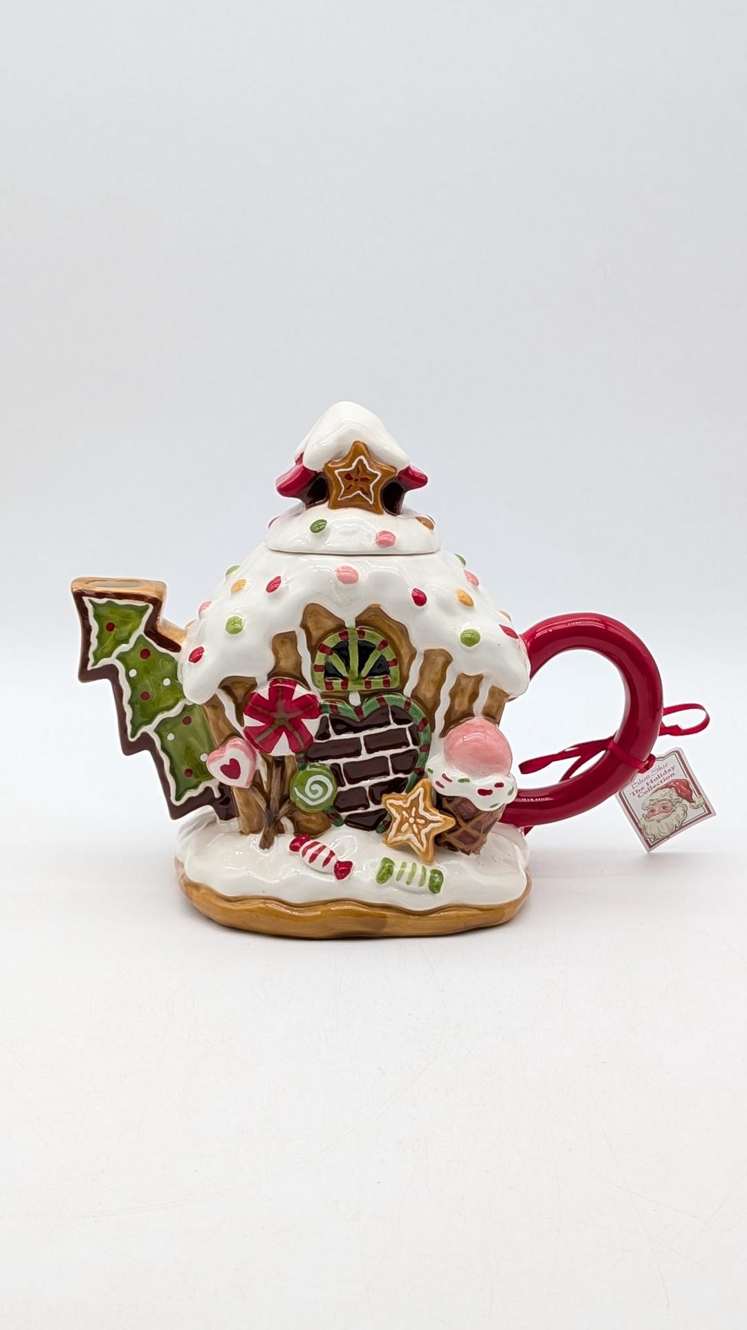 Blue Sky Clayworks Christmas Gingerbread Candy Teapot- New With Tags - Etsy