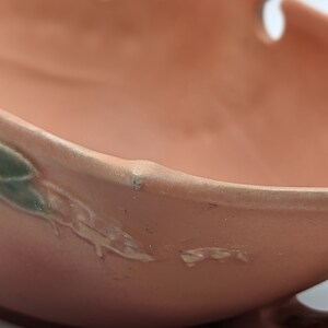 Vintage Roseville Pottery Bleeding Heart 384-14 Centerpiece Console ...