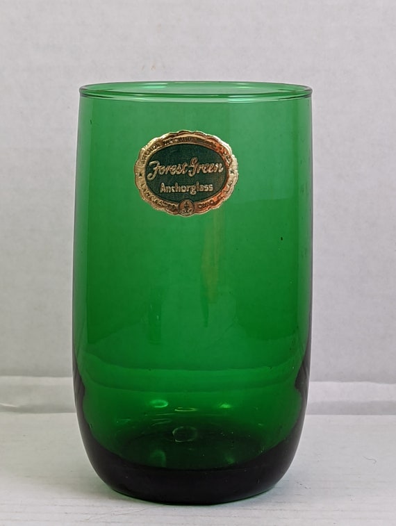 Forest Green Roly Poly Glass by Anchor Hocking - Etsy