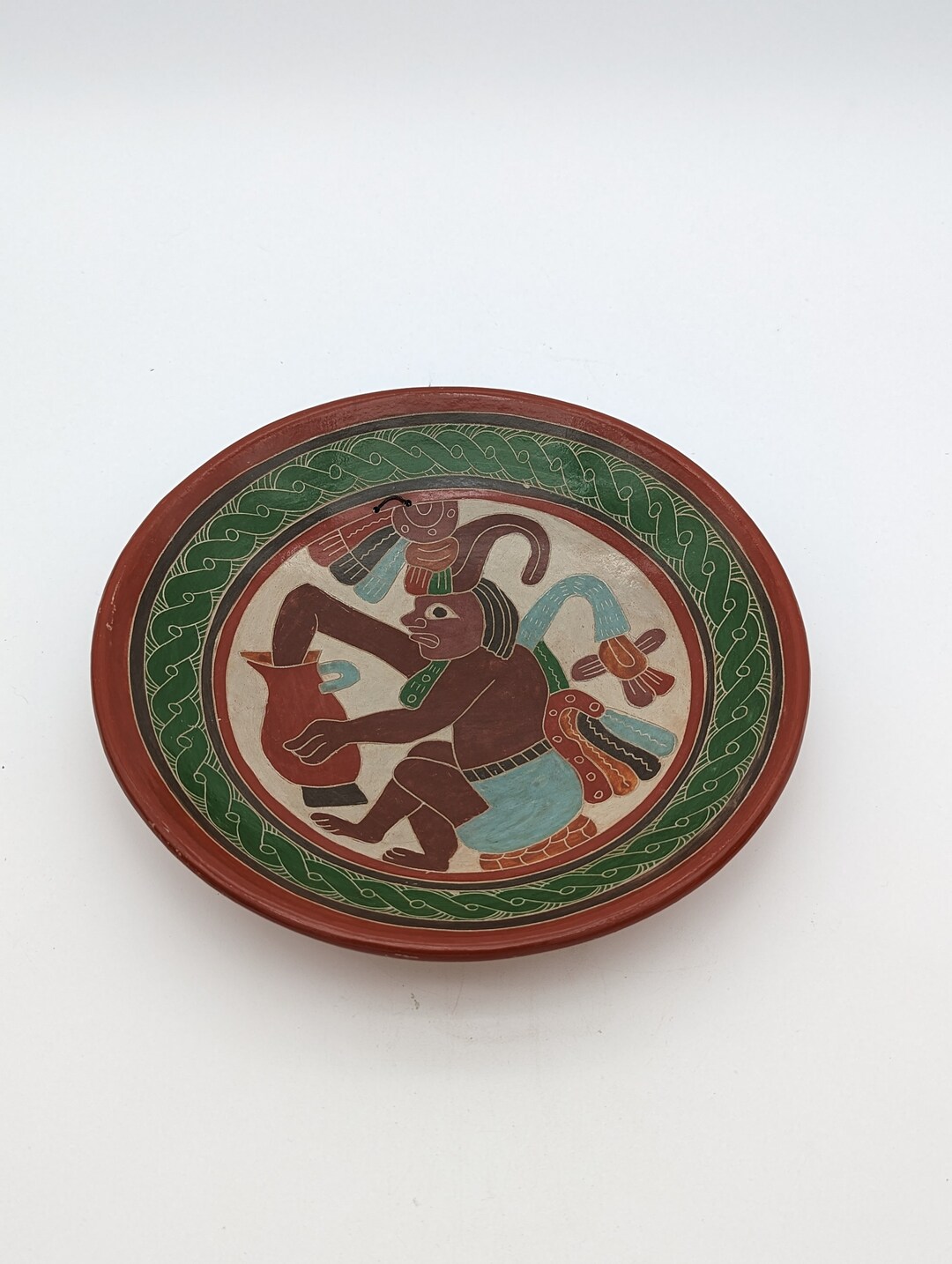Vintage Mayan Pottery Plate Hand Painted - Etsy
