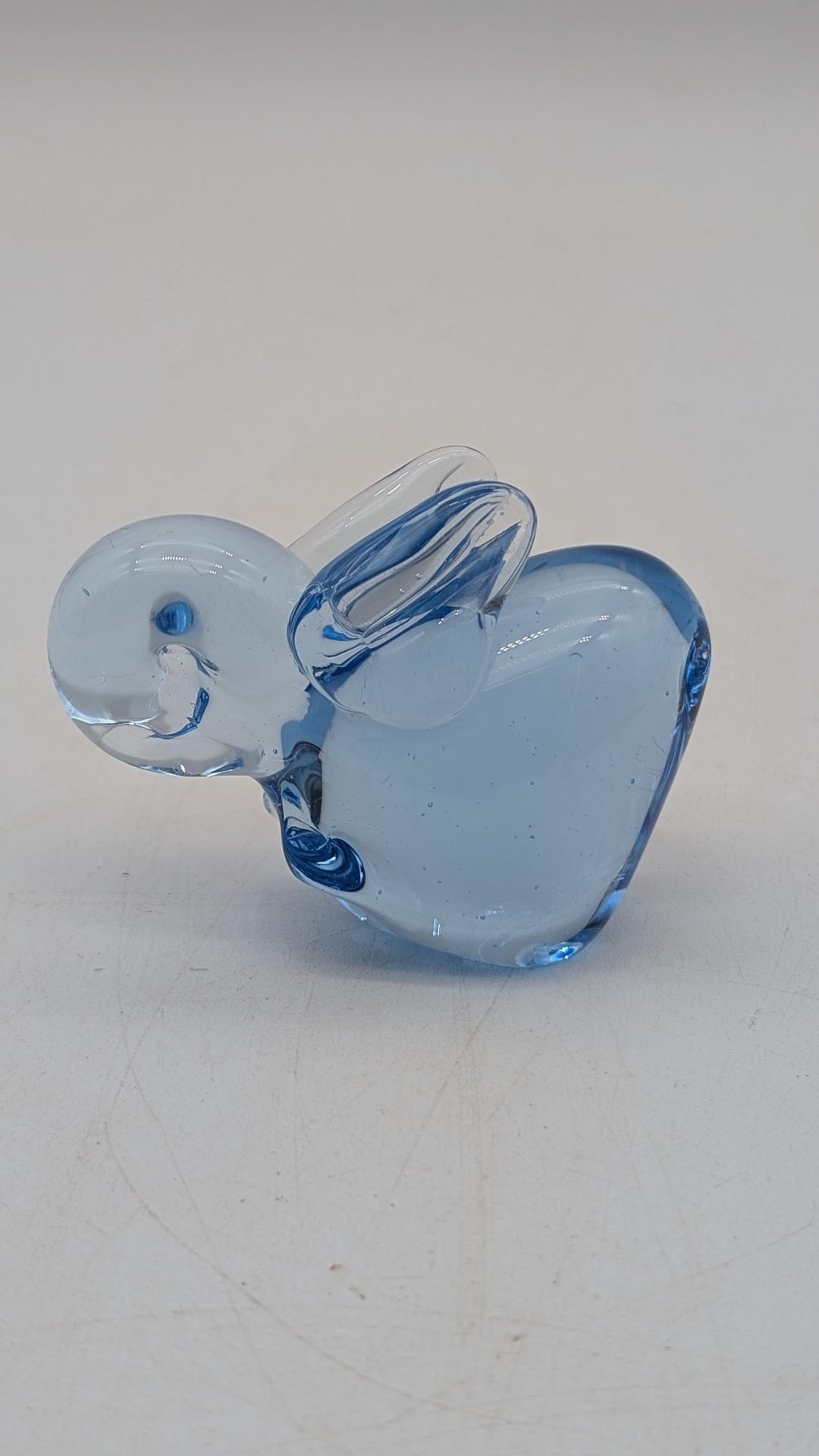 Vintage Blue Art Glass Rabbit Bunny Figurine Paperweight - Etsy