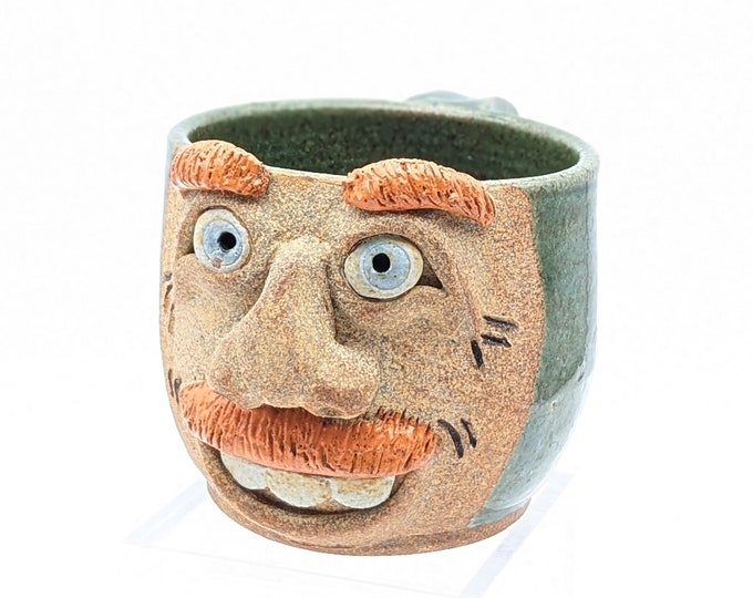 Vintage Studio Pottery Ugly Mug With Blue Eyes and Red Hair Signed JD ...