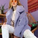 LAST PIECES Lilac Blue Faux Fur Jacket, Soft Touch Coat, Vegan Jacket ...