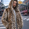 Men White Leopard Hooded Coat / Festival Faux Fur Jacket / Rave Coat - Etsy