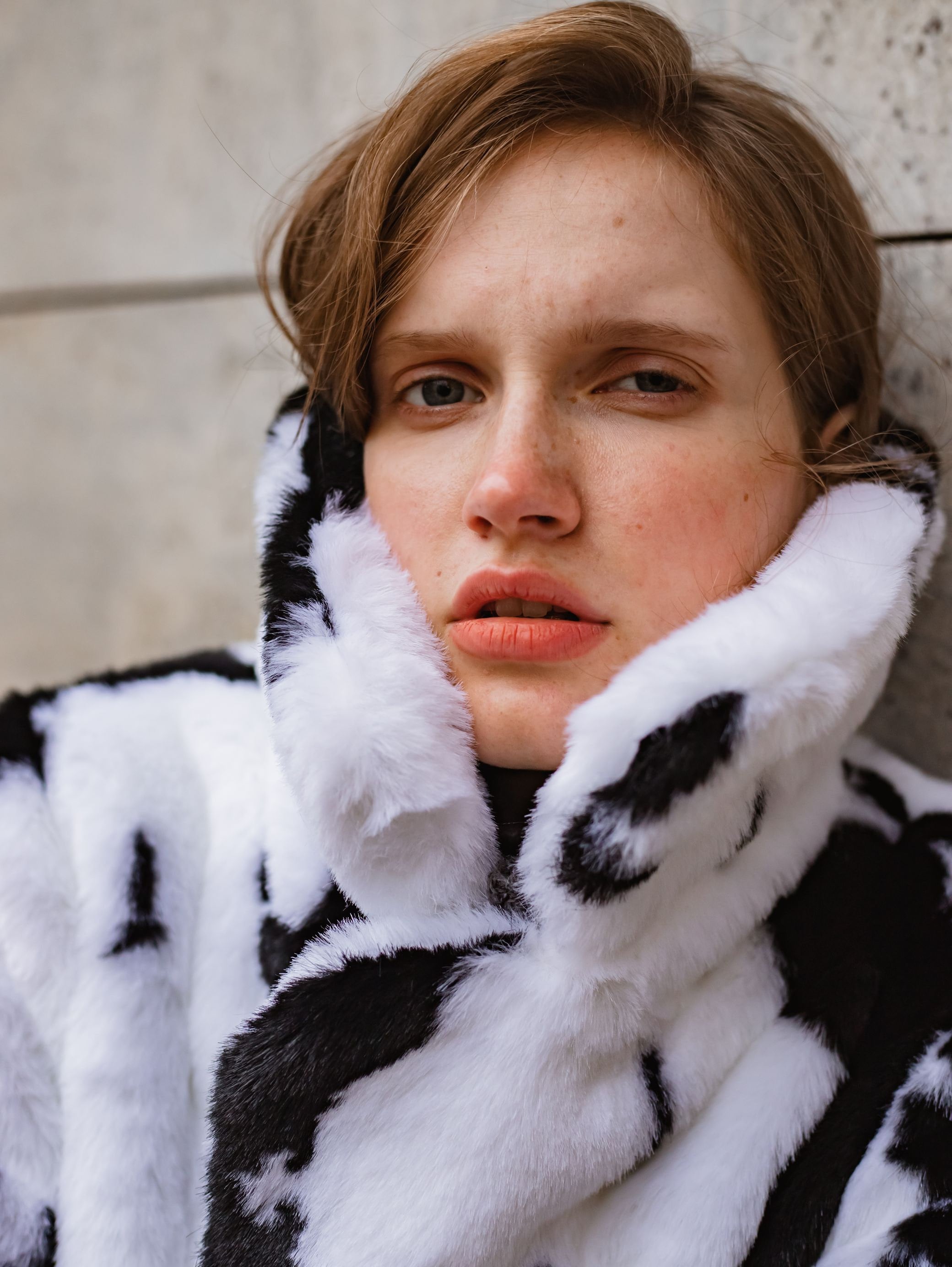 Cow Print Faux Fur Midi Coat Women Black & White Spotted - Etsy