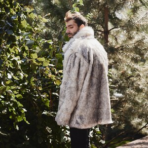 Collared Wolf Faux Fur Jacket, Short Furry Coat - Etsy