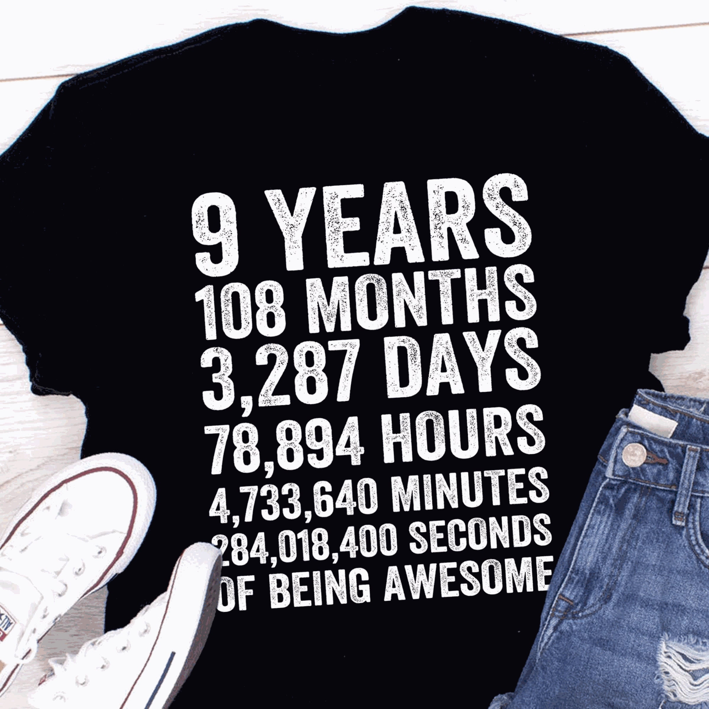 9 Years 108 Months 3287 Days 78894 Hours 4733640 Minutes | Etsy