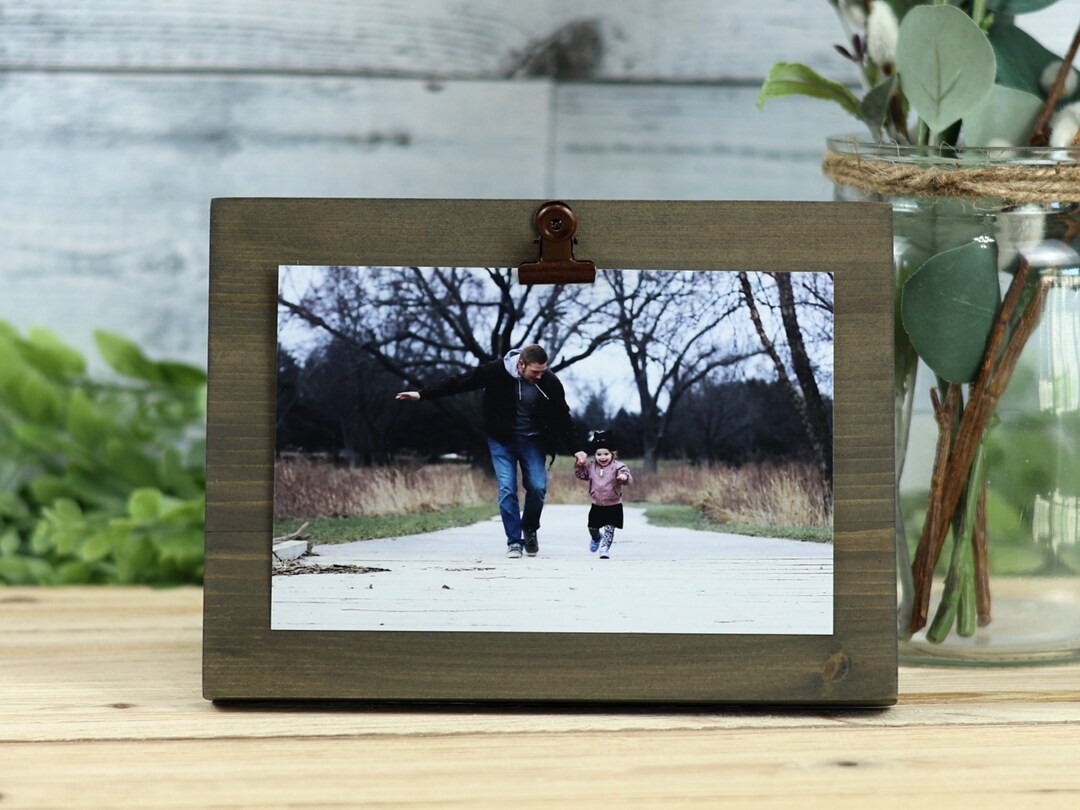 4x6 Rustic Clipboard Picture Frame With Rustic Clip Wood Photo Frame ...